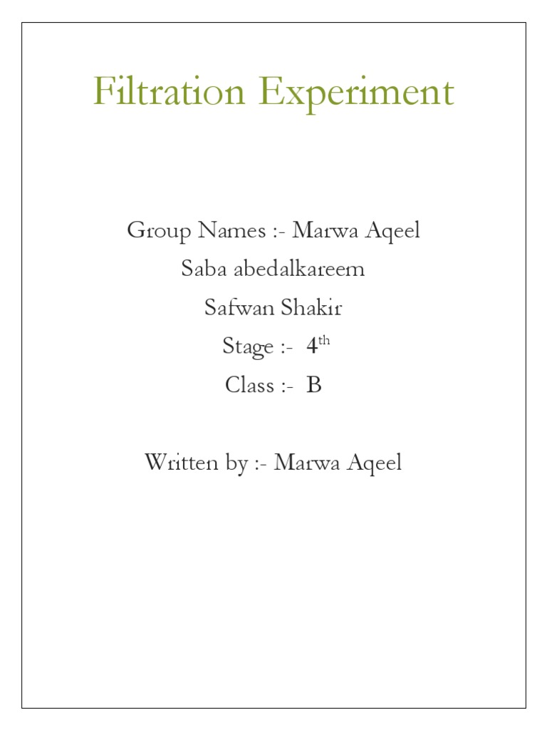 Filtration PDF | PDF | Filtration | Physical Sciences