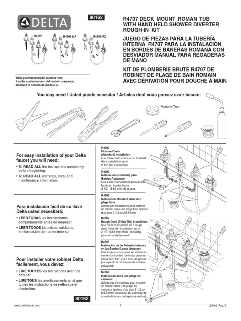 Delta R4707 | PDF | Plumbing | Tools