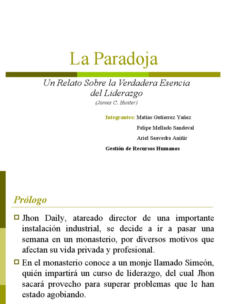 Ariel Saavedra - La Paradoja | PDF | Liderazgo | Felicidad Ariel Saavedra - La Paradoja | PDF | Liderazgo | Felicidad