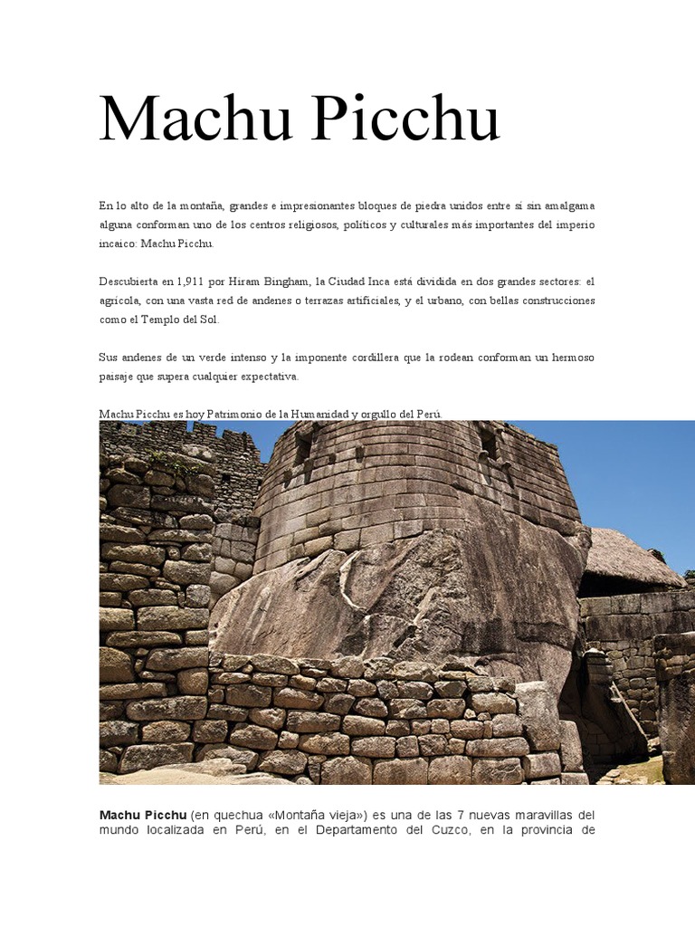 Machu Picchu | PDF