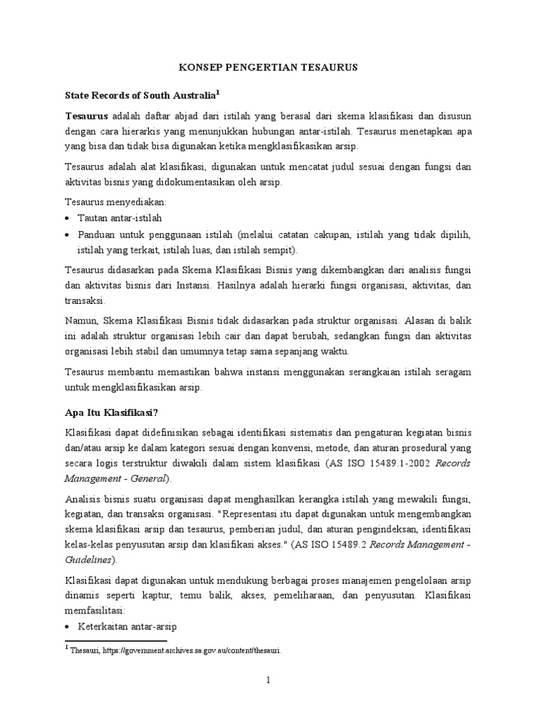 1.1 Konsep Pengertian Tesaurus - 1 | PDF | Karier & Perkembangan | Komputer