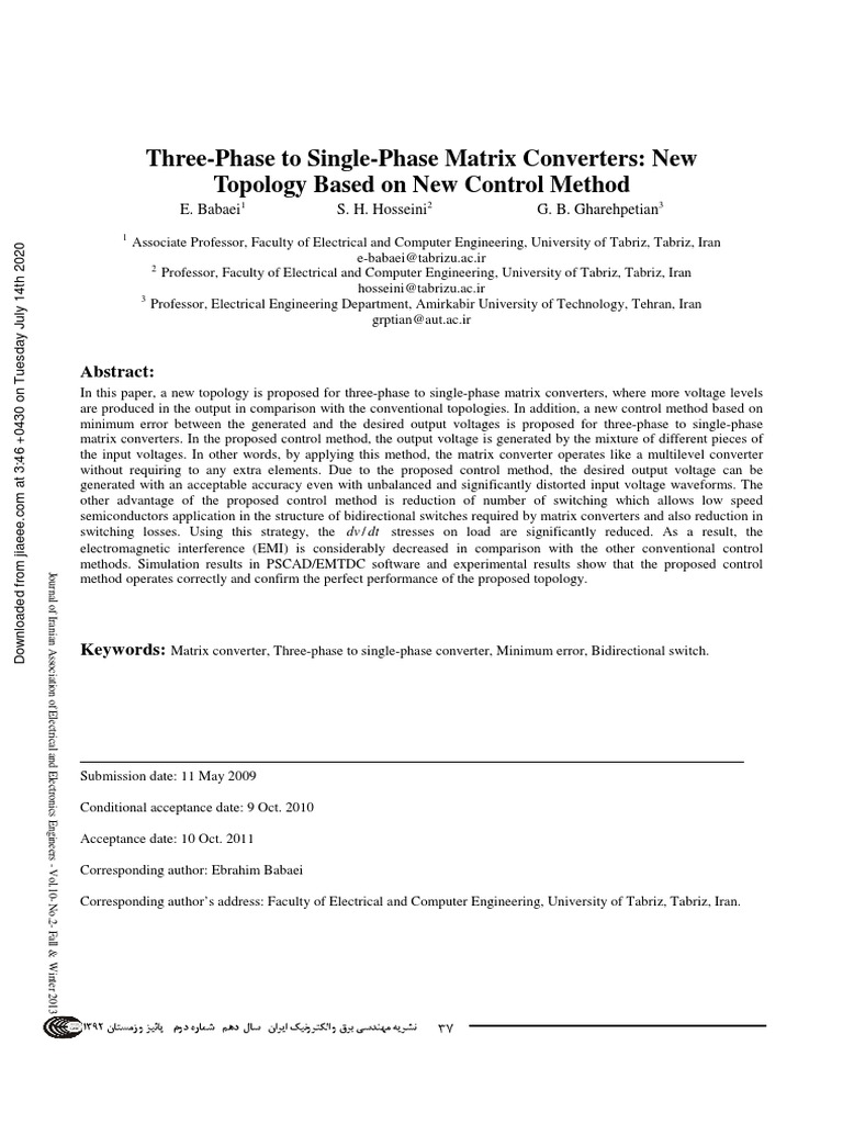 New Matrix Converter Topology | PDF | Alternating Current | Rectifier