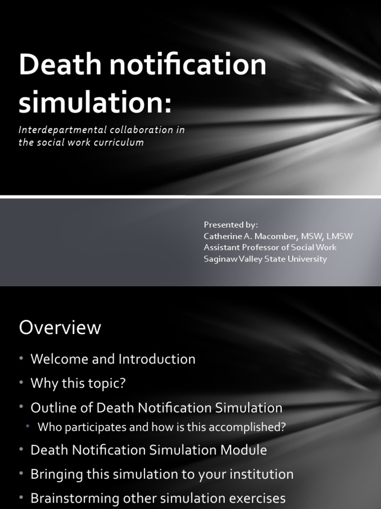 Death Notification Simulation:: Interdepartmental Collaboration in The ...