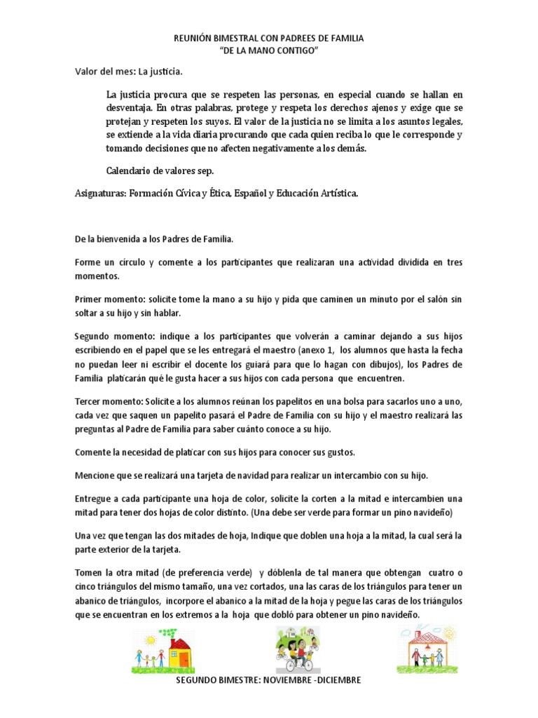 Actividad para Reunión de Padres de Familia (Primaria) | PDF