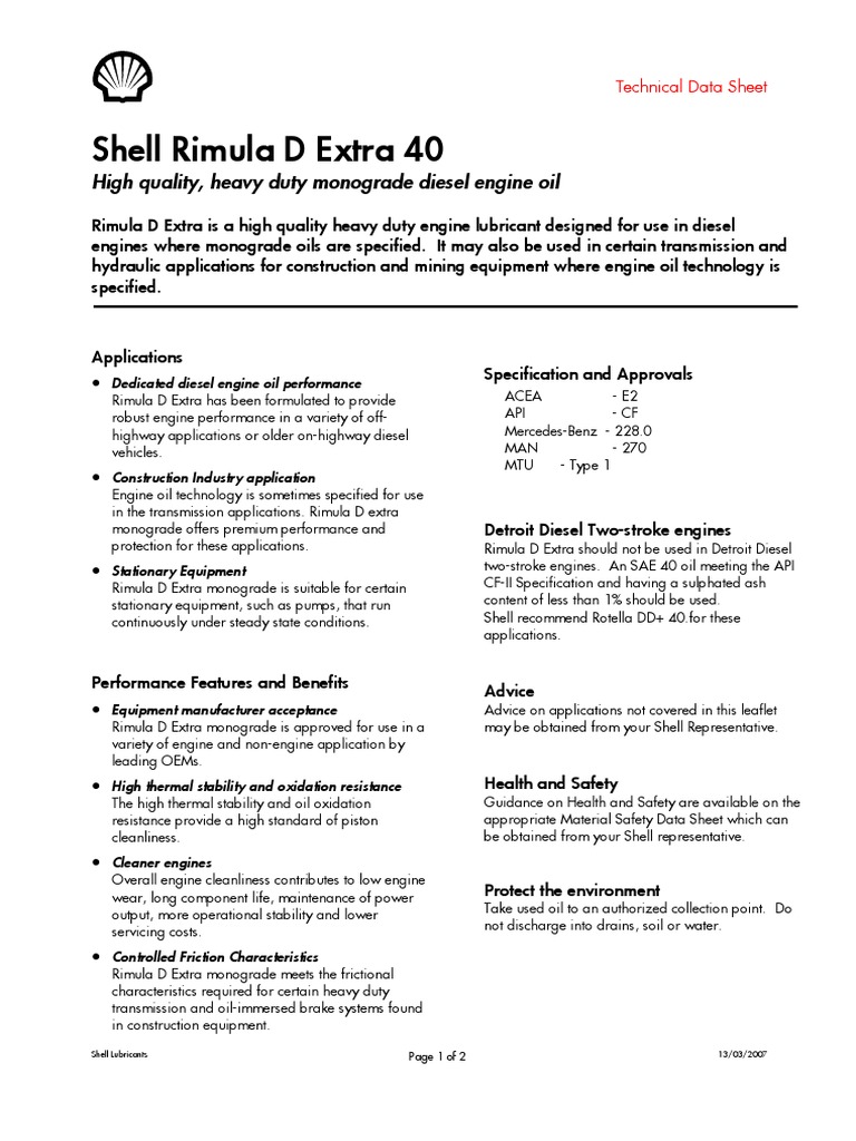Shell Rimula D Extra 40: High Quality, Heavy Duty Monograde Diesel ...