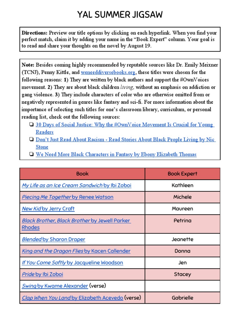 Yal Summer Book Club | PDF | General Fiction