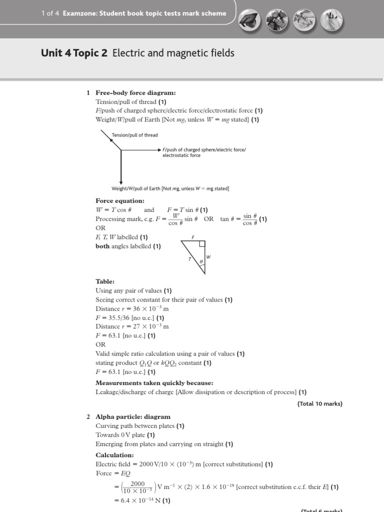 Electric&Magnetic Fields ExamZone Answers | PDF | Capacitor | Magnetic ...