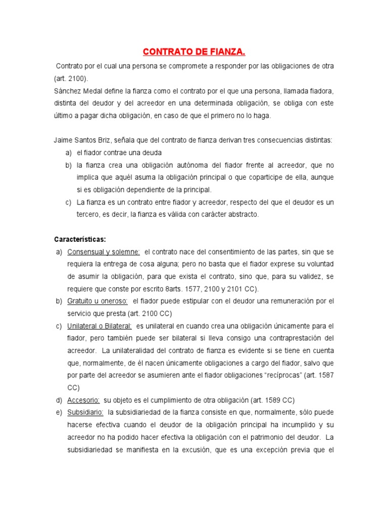 Contrato de Fianza 2 | Descargar gratis PDF | Garantía | Pagos