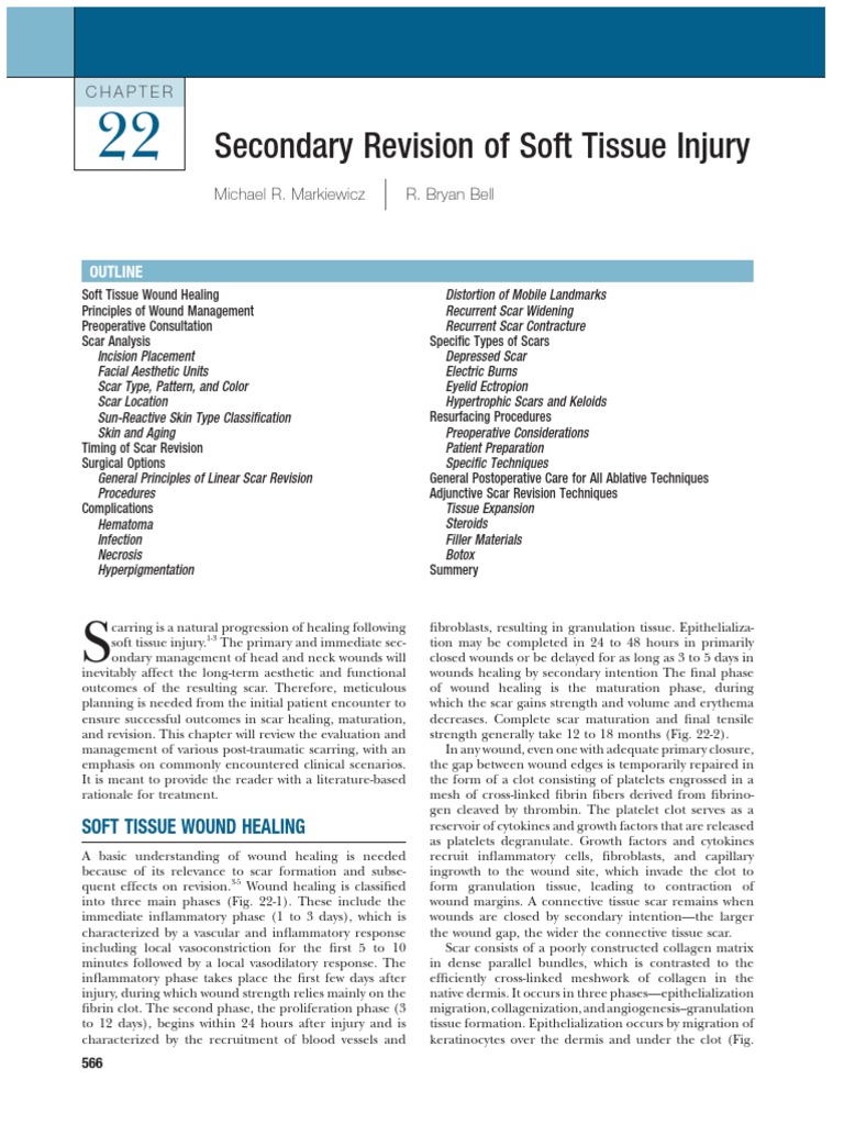 Soft Tissue Injury - Chapter 22 | PDF | Wound Healing | Scar