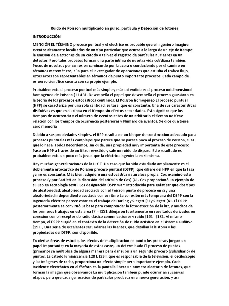 Ruido de Poisson Multiplicado en Pulso | PDF | Distribución de veneno ...