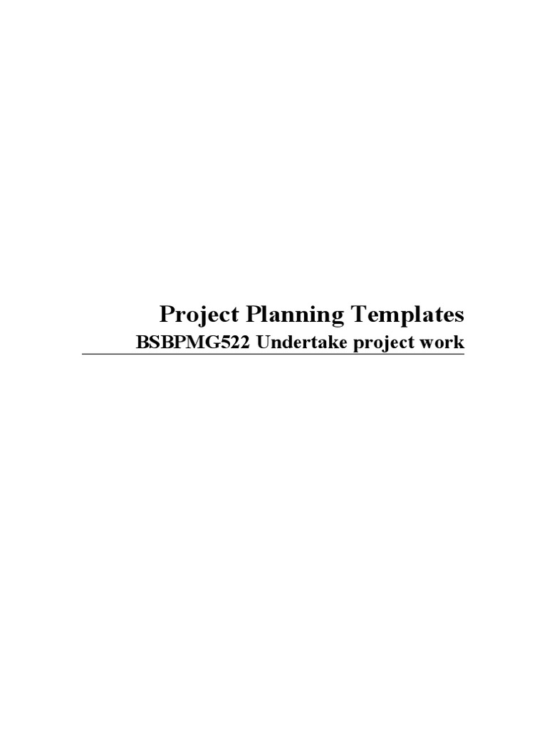 Project Planning Templates | PDF | Business