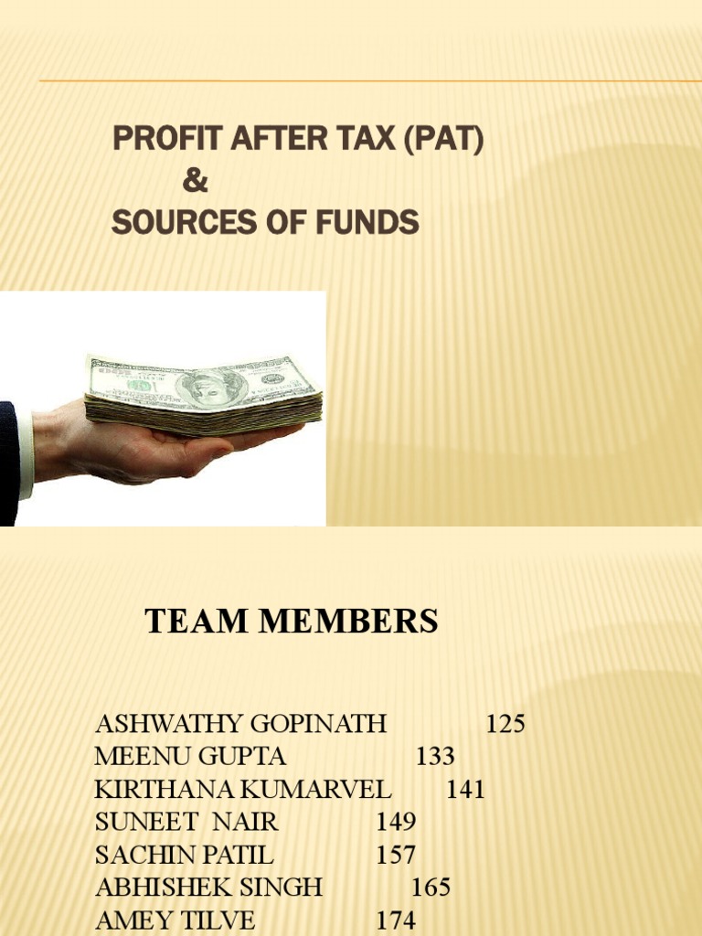 Profit After Tax (Pat) & Sources of Funds | PDF