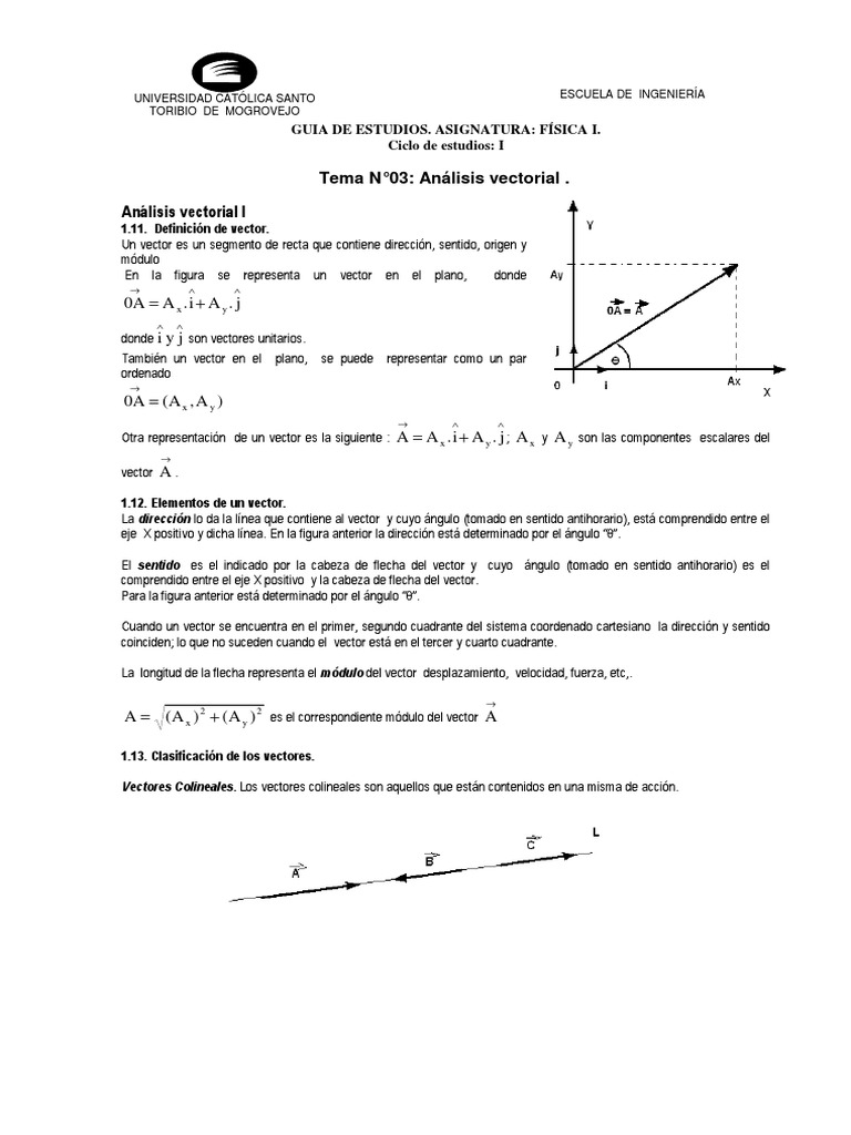 Tema - No - 03 - Analisis - Vectorial - FISIK PDF | PDF | Cálculo multivariable | Vector Euclidiano