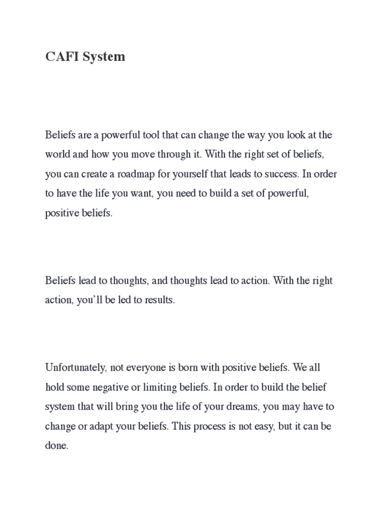 03 The CAFI System | PDF | Goal | Truth