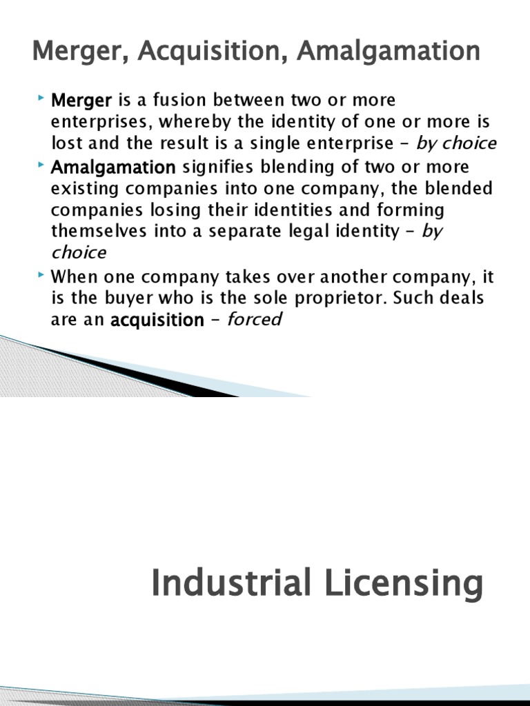 Merger, Acquisition, Amalgamation: by Choice | PDF | Mergers And ...