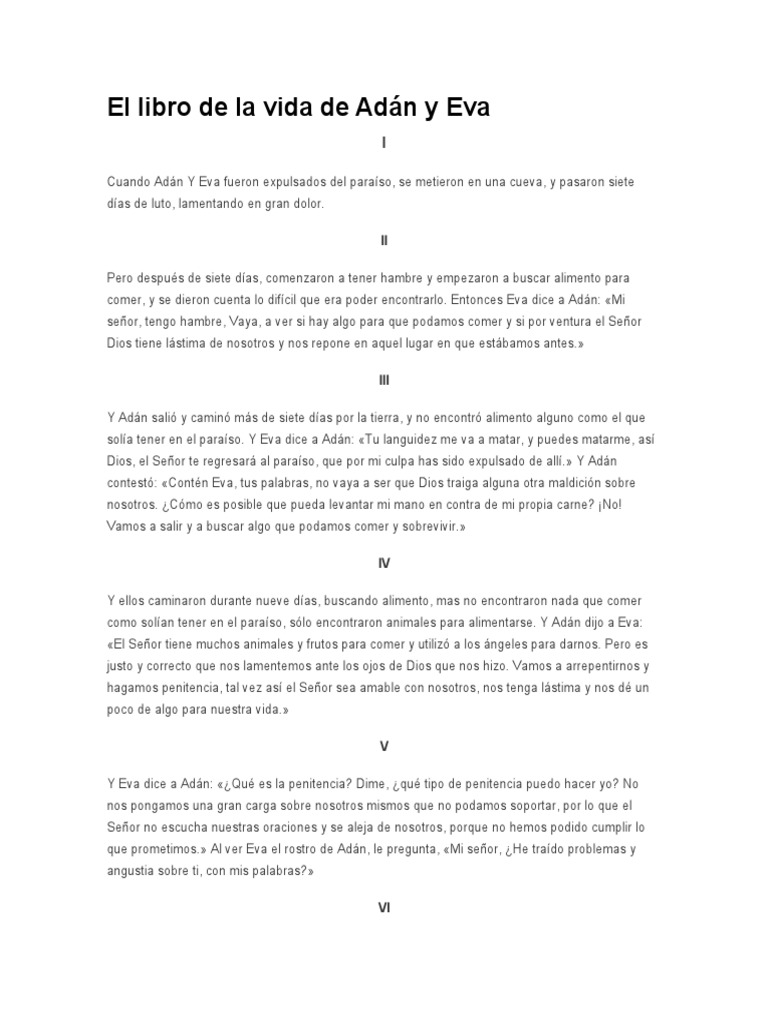 El Libro de La Vida de Adan y Eva | PDF | Adán y Eva | Adán