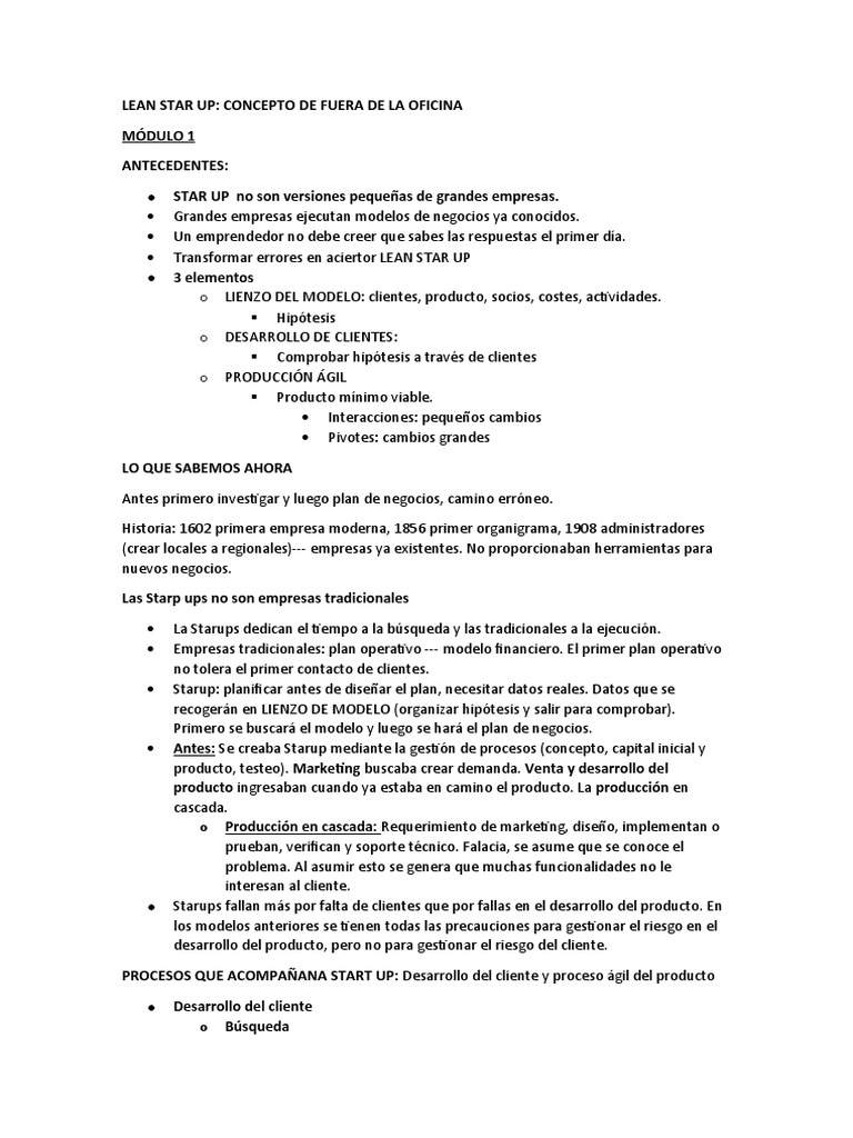 Lean Star Up | PDF | Mercado (economía) | Producto (Negocio)