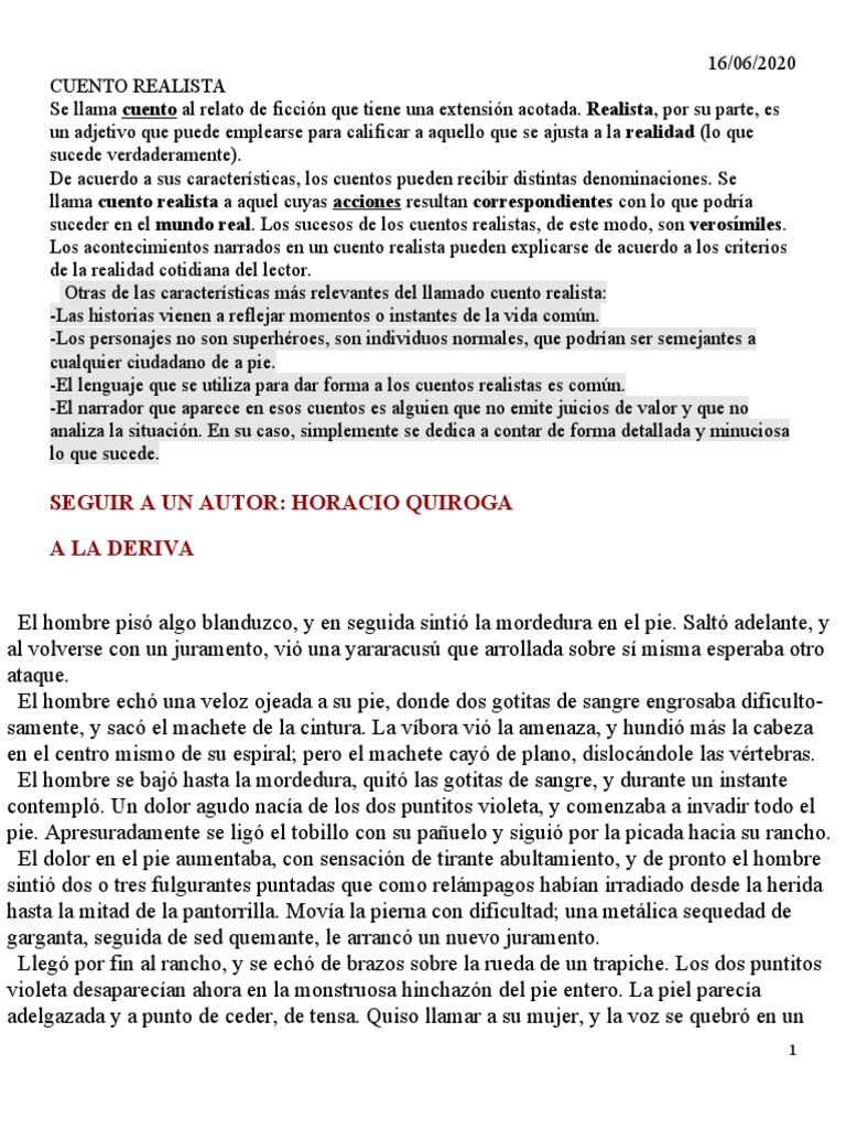 Cuento Realista | PDF | Cuentos