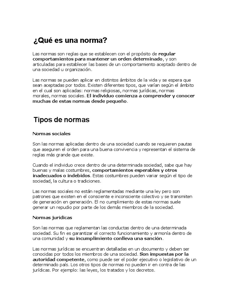 Qué Es Una Norma | PDF | Comportamiento | Sociedad