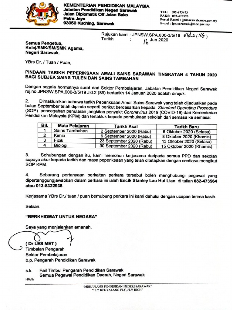 Surat Pekeliling Sains Amali PDF | PDF