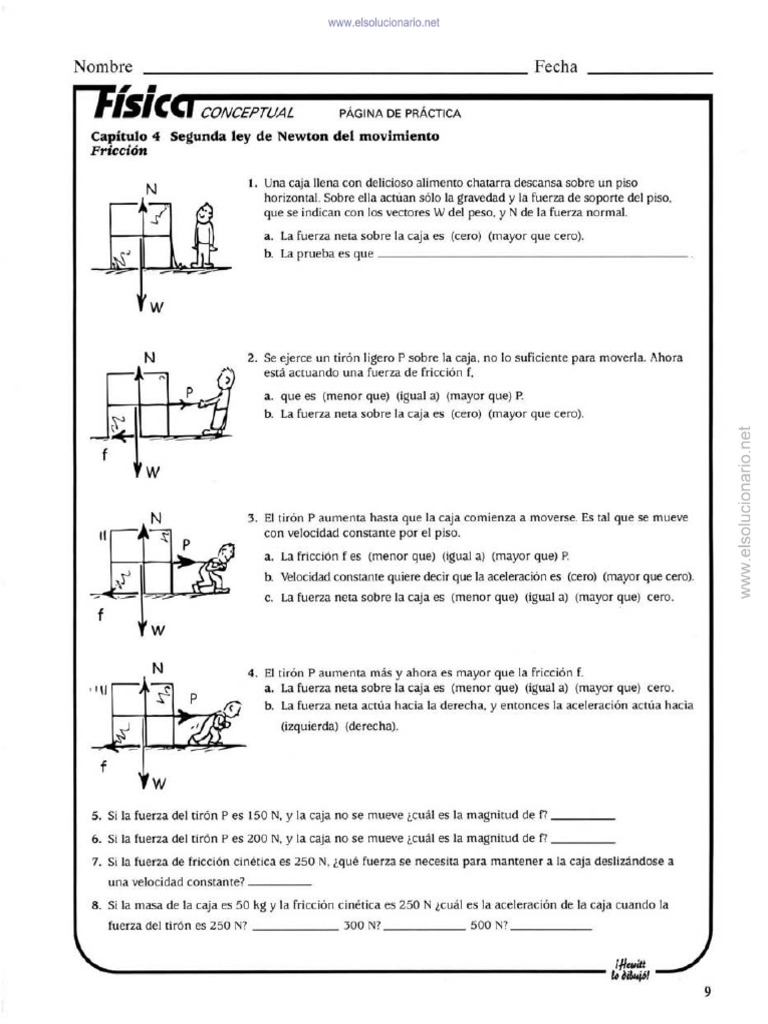 Ejercicios Segunda Ley de Newton | PDF