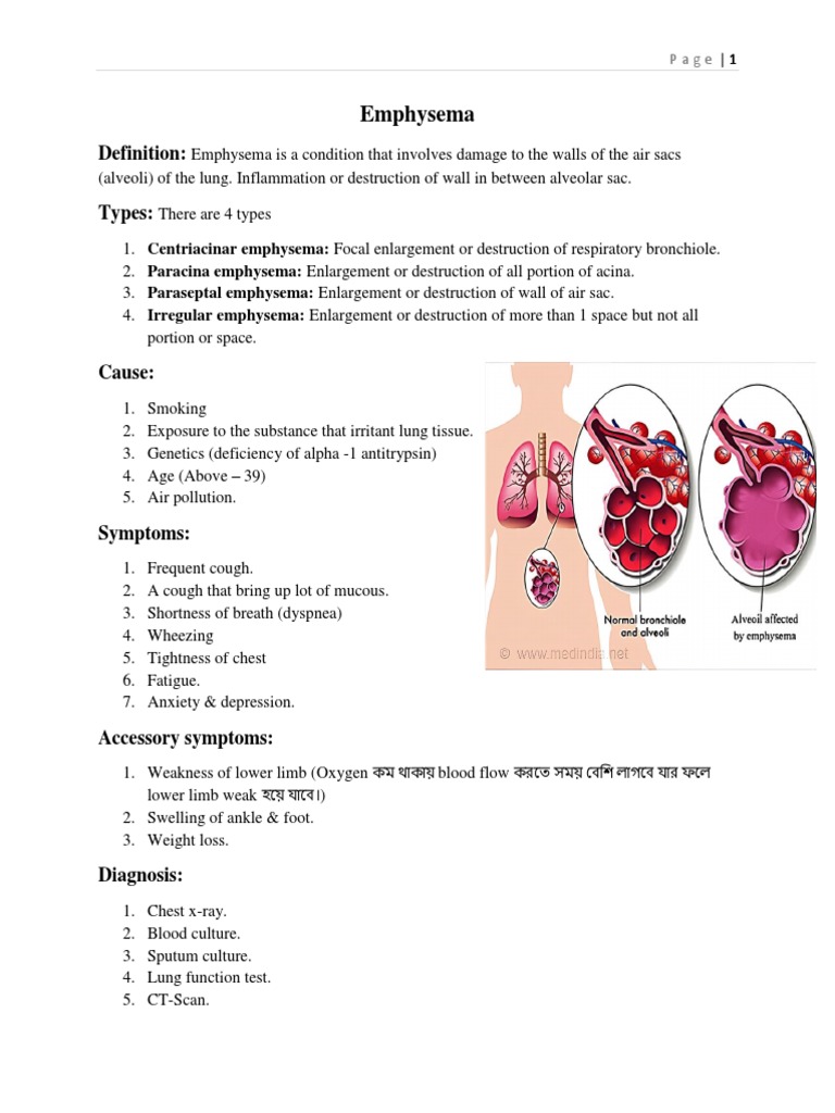 Definition:: Emphysema | PDF | Chronic Obstructive Pulmonary Disease | Lung