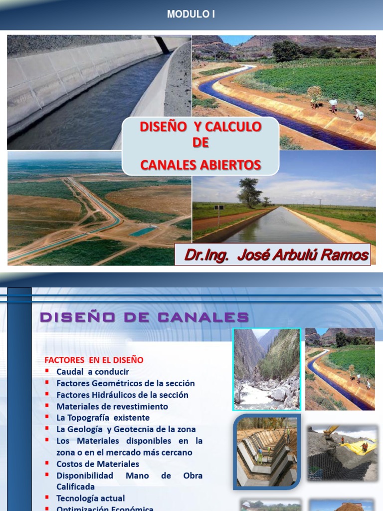 Parte Ii Diseño Canales A Pdf Pdf Riego Hormigón