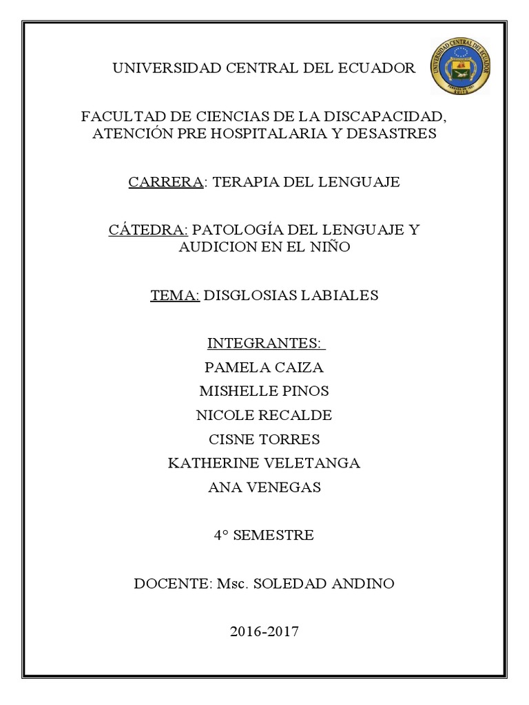 Disglosias Labiales en Niños | PDF | Anatomía humana | Anatomia animal