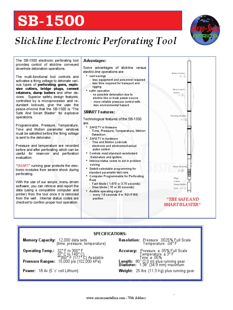 SB-1500 Slickline Perforating Tool | PDF | Electrical Engineering ...