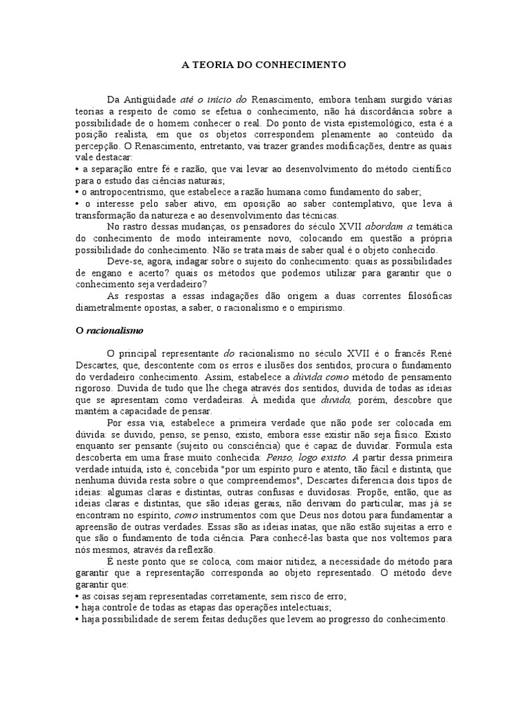 Apostila Filosofia 2º Ano 2018 | PDF | Immanuel Kant | Ideia