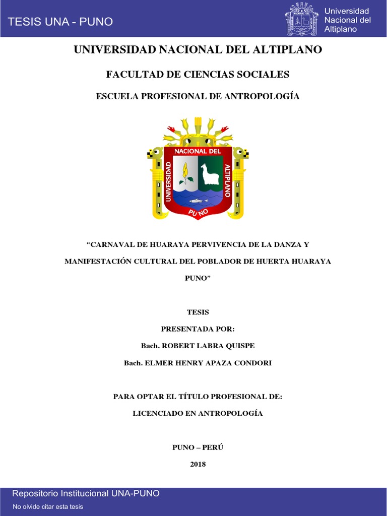 Labra Robert Apaza Elmer PDF | PDF | Carnaval | Bailes