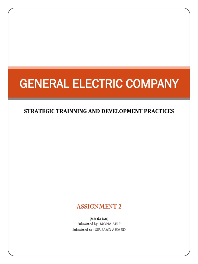 General Electric Company Strategic Train | PDF | General Electric | Six ...
