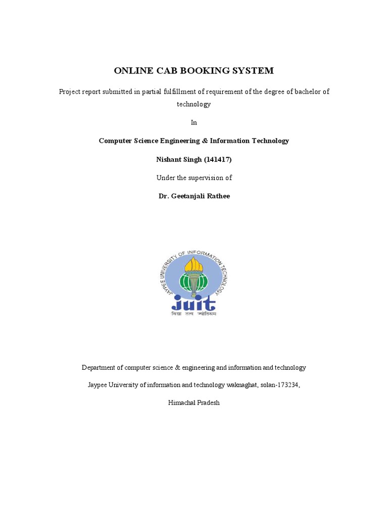 Online Cab Booking System Project Report | PDF | Android (Operating System) | Java (Programming ...