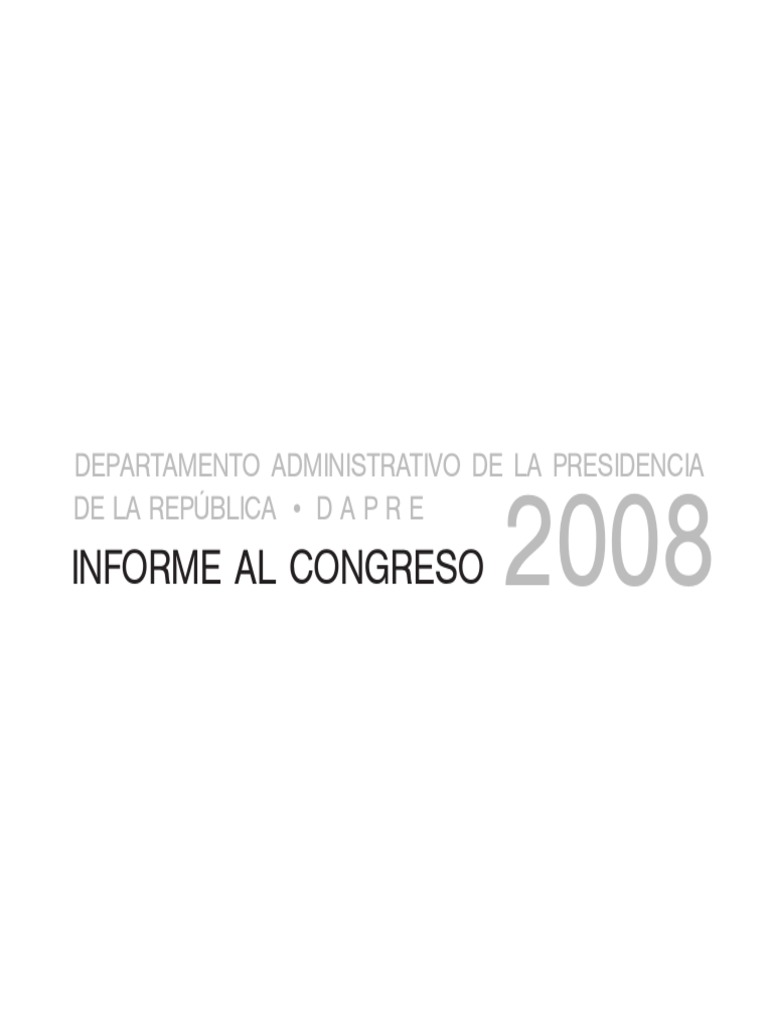 Dapre 2008 | PDF | Colombia | Gobierno