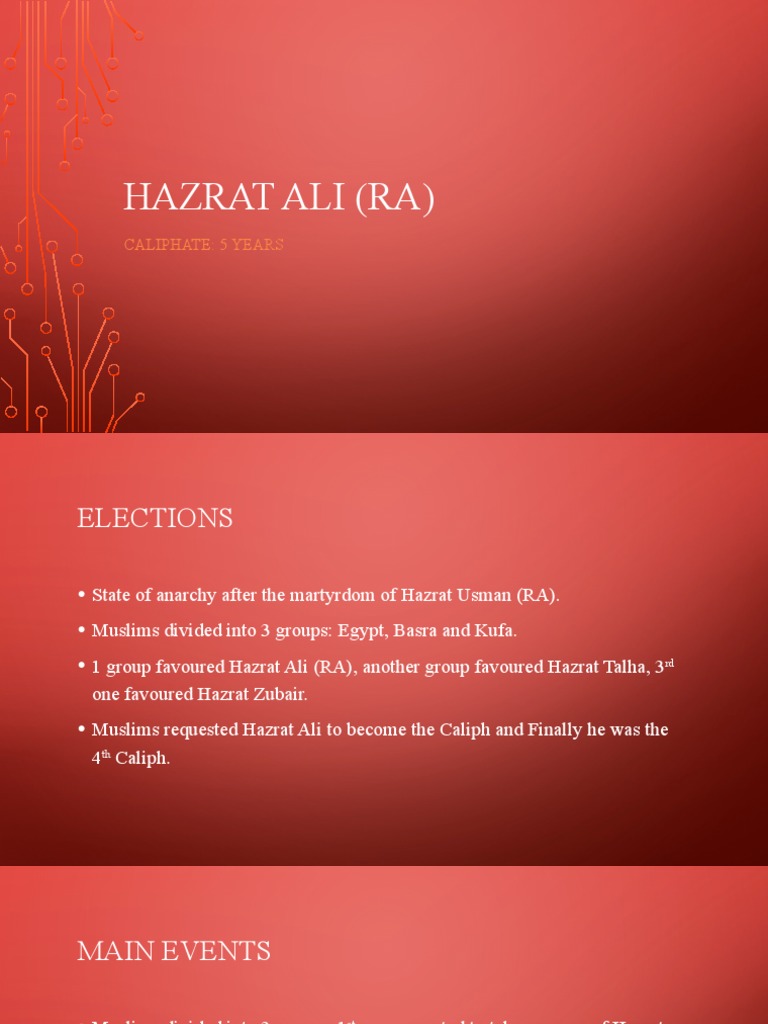 Hazrat Ali (Ra) : Caliphate: 5 Years | PDF | Ali | Abrahamic Religions