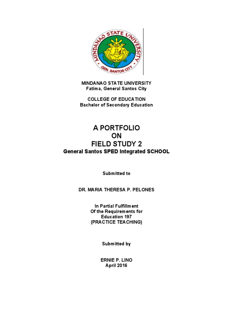 Field Study 2 Portfolio Submission | PDF