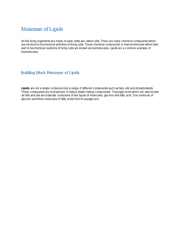 Biology Lipids Presentation | PDF