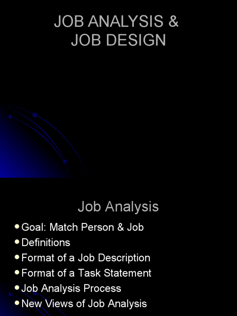 Job Analysis Job Design | PDF | Industrial And Organizational ...