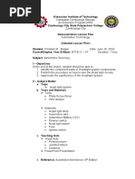 Automotive Battery Lesson Plan for Grade 11 | PDF | Lesson Plan | Learning