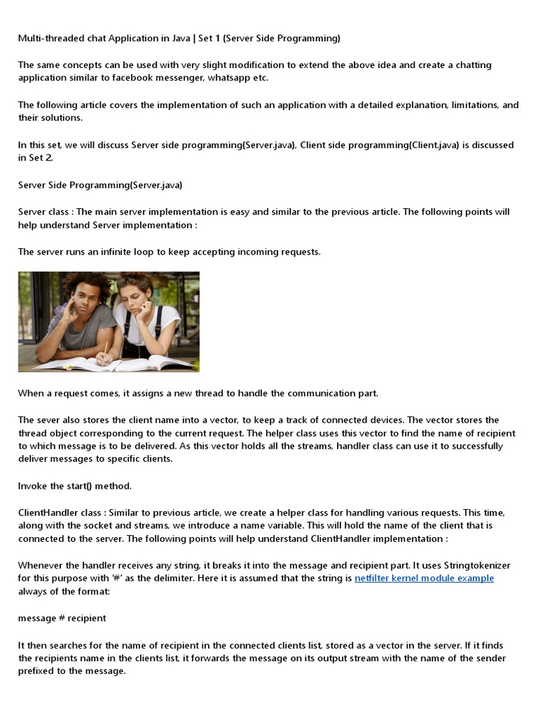 23818introducing Threads in Socket Programming in Java | PDF | Client ...