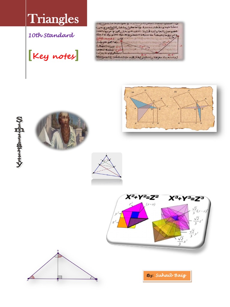 10th STD Maths-Triangles Key Notes Eng Verson Suhaibbaig | PDF ...