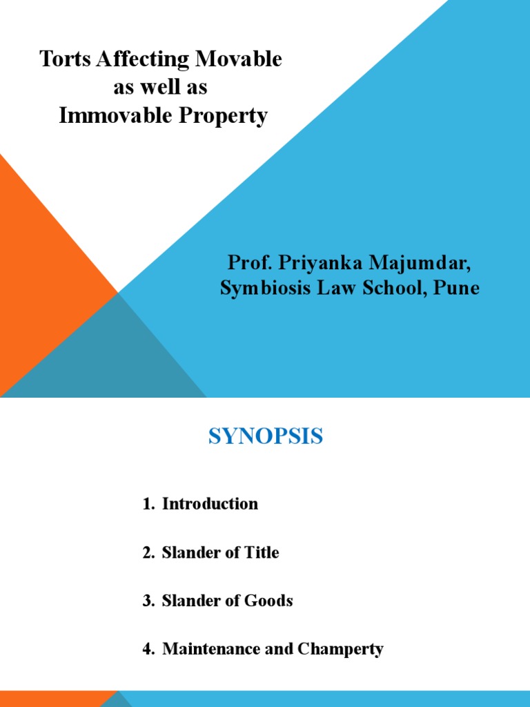 Slander of Title, Goods, Maintenance & Champerty | PDF | Defamation ...