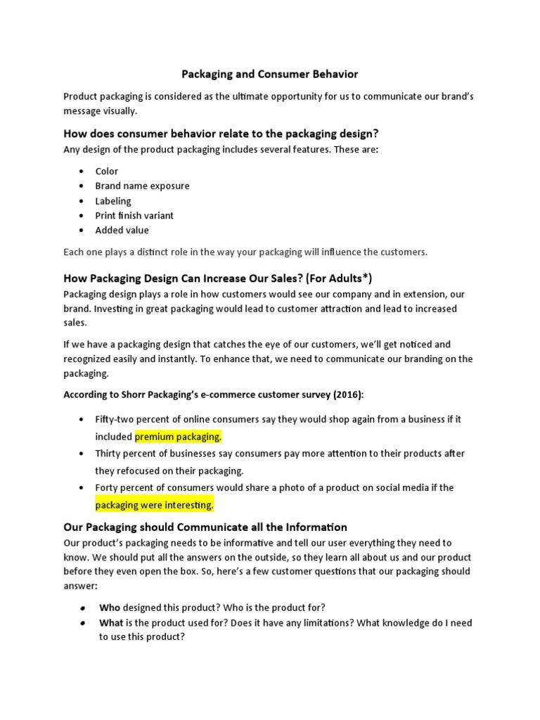 Packaging and Consumer Behaviour | PDF | Consumer Behaviour | Brand