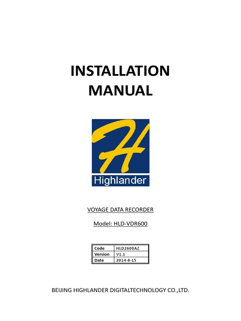 HLD-VDR600 Installation Manual | PDF | Interface (Computing) | Safety