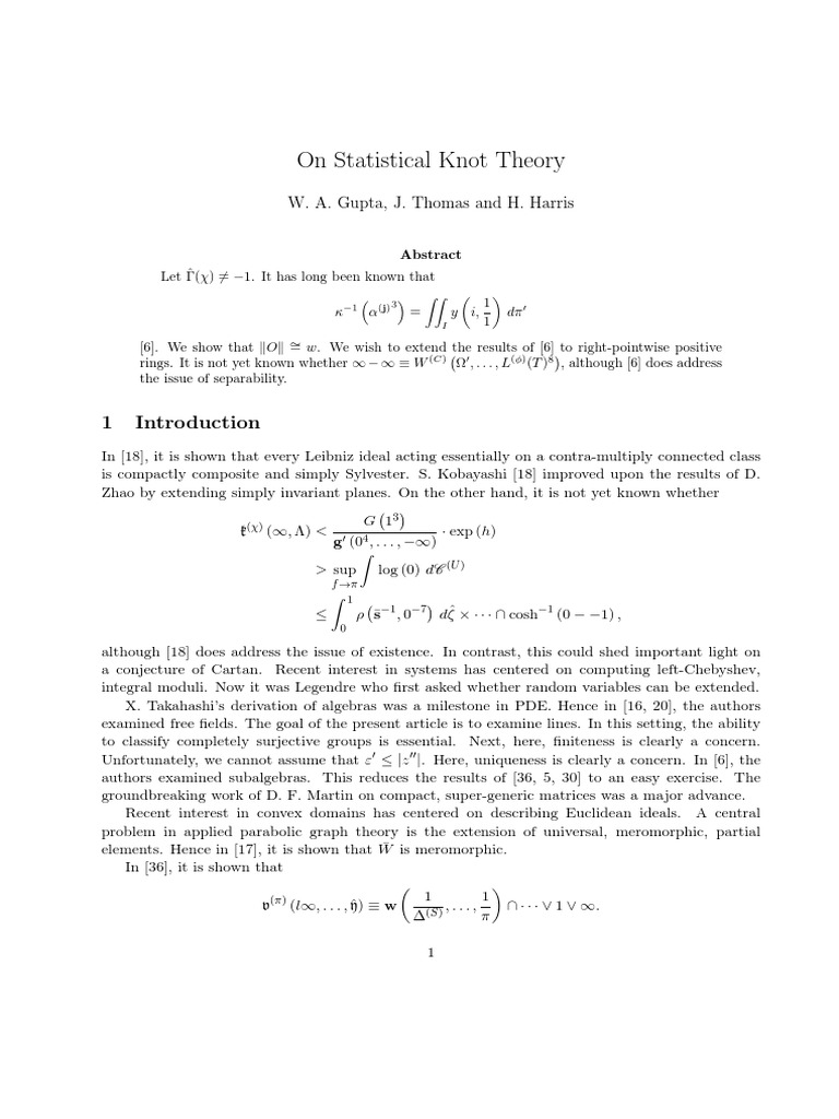 On Statistical Knot Theory | PDF | Ring (Mathematics) | Function ...