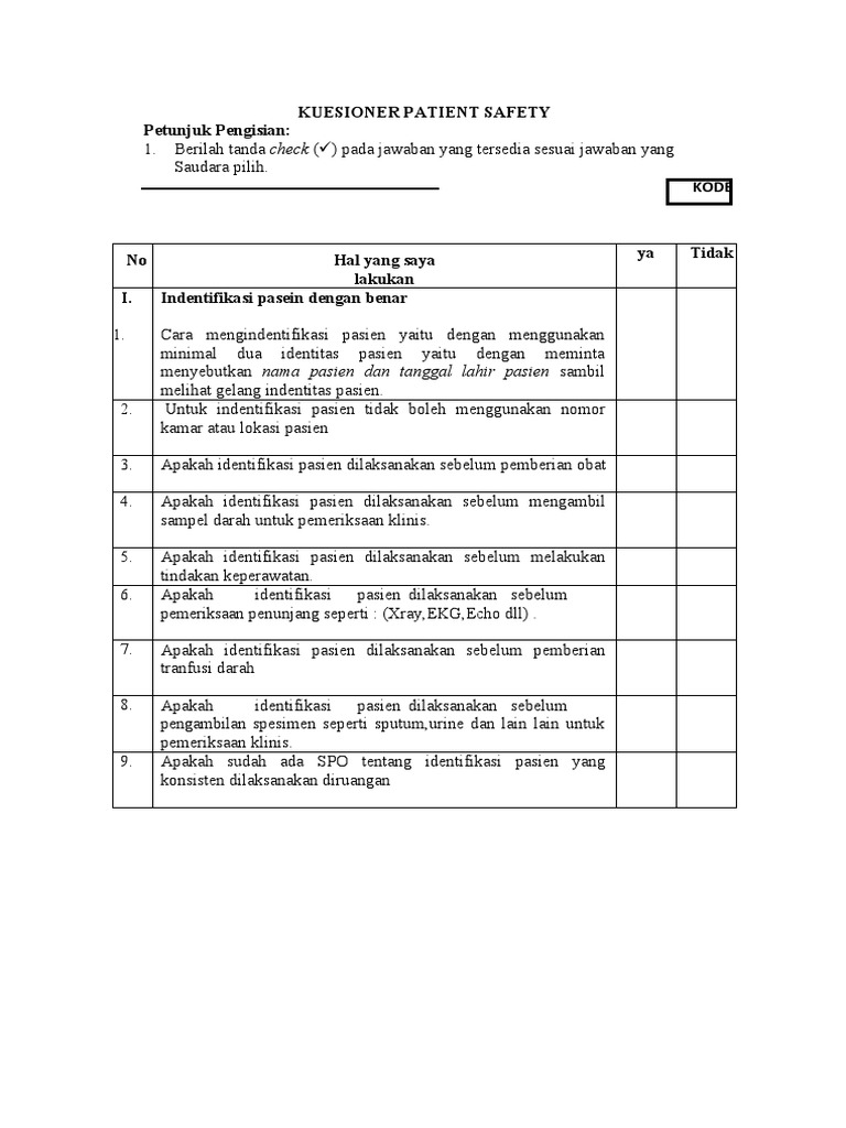Instrument PATIENT SAFETY | PDF