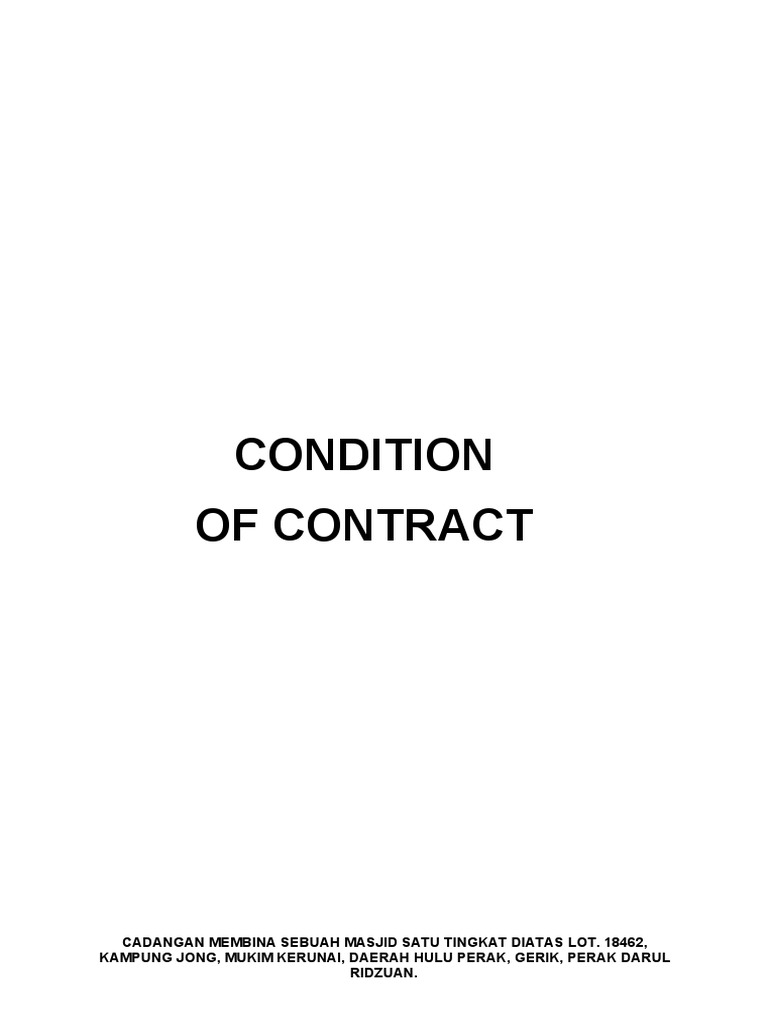 Condition of Contract | PDF | Guarantee | Addendum