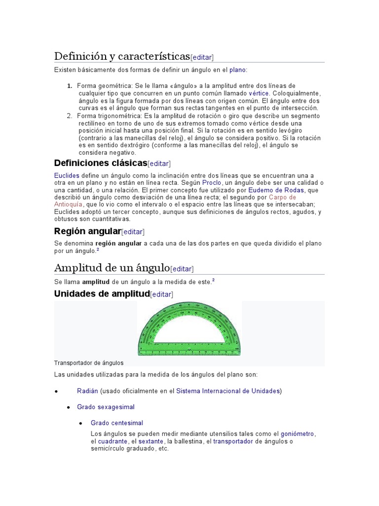Definición y Características | PDF | Ángulo | Geometría