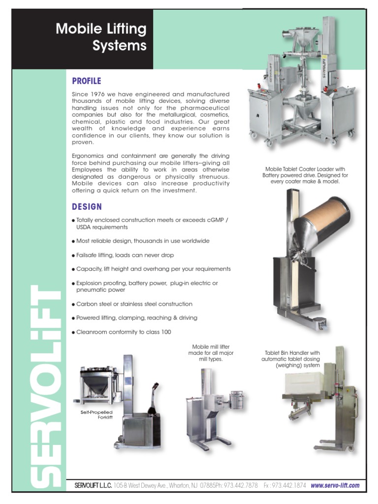 Servolift Mobile Lifters | PDF