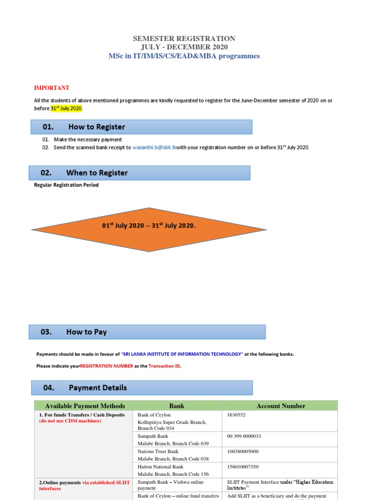 MSC - Semester Registration Notice-June To December 2020 | PDF ...